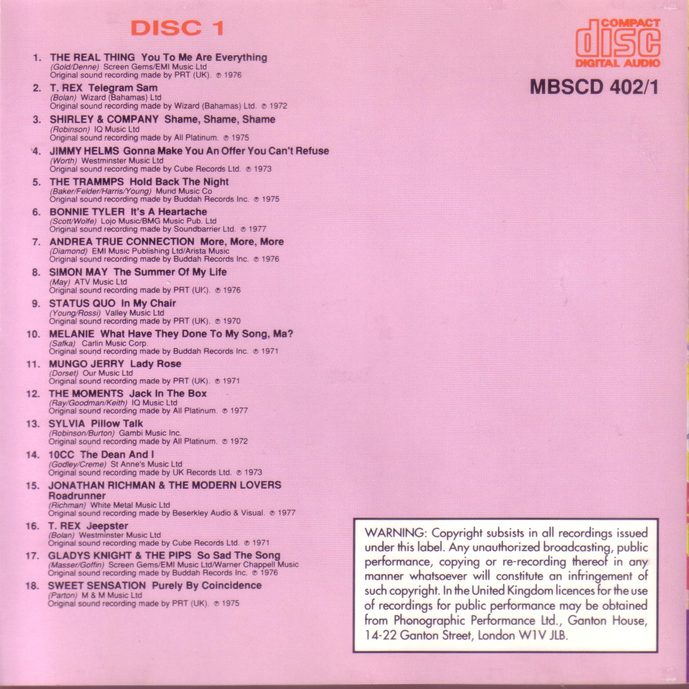 Sounds Of The 70s Vol 01 : Front + Inlay | CD Covers | Cover Century ...